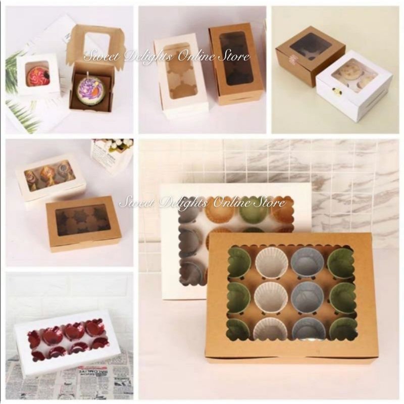 (2/4/6/8 cavity) Muffin / Cupcake / Mooncake / Dessert box / kek cawan ...