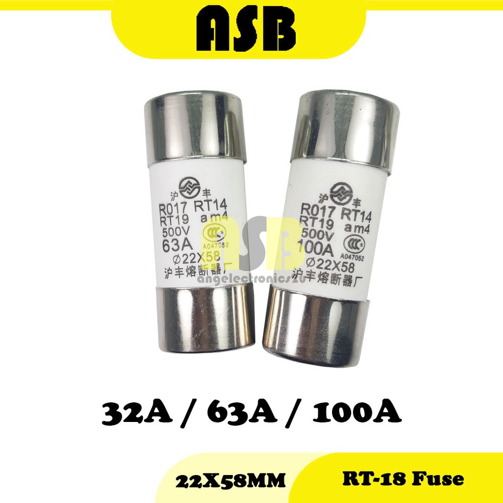 (1pc) RT-18 Fuse ( 22X58mm ) ( 32A / 63A / 100A ) | Shopee Malaysia