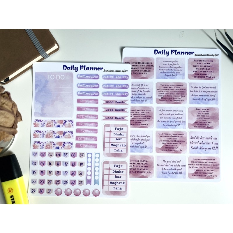 Ramadan islamic daily planner sticker, muslimah sticker, muslim quotes ...
