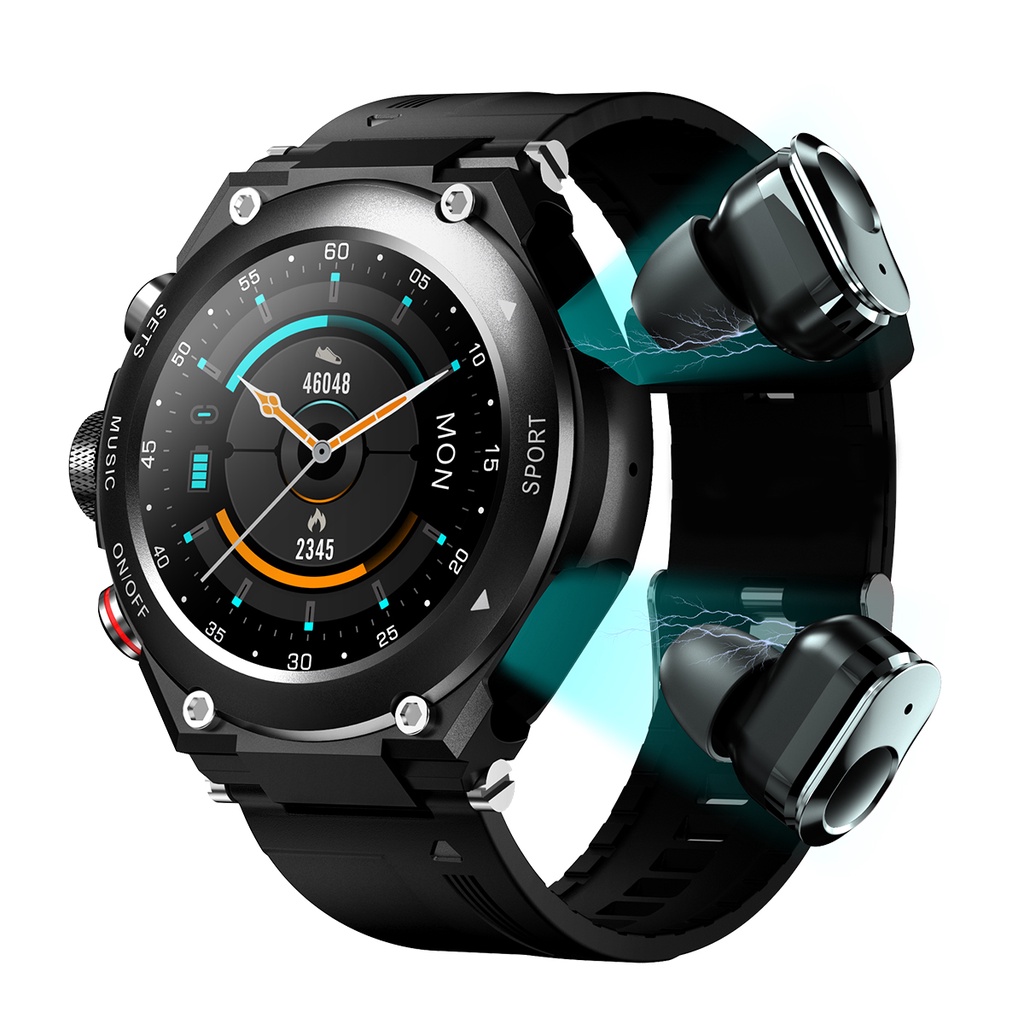 New T92 Smart Watch Bracelet 2 in 1 TWS Wireless Earbuds 1.28Inch Heart ...
