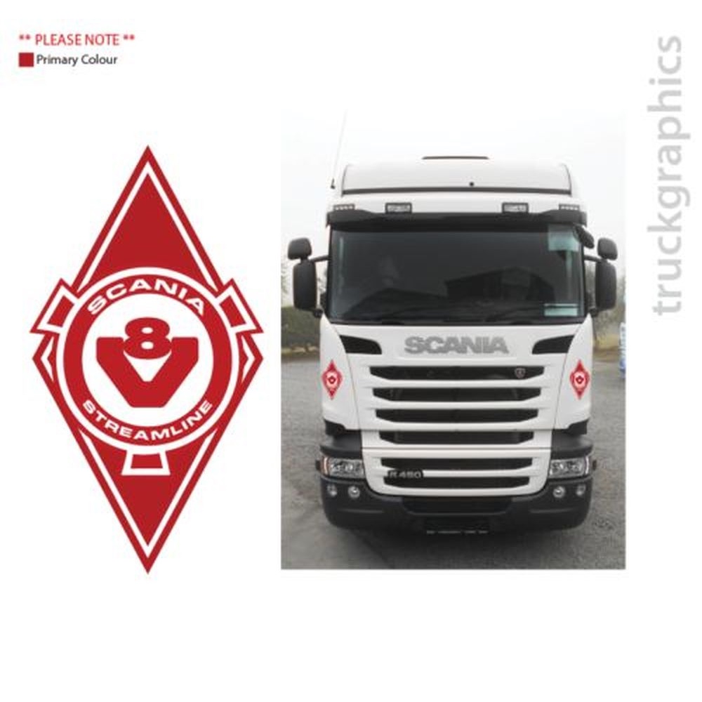 x2 Scania V8 Diamond Corner 3 Badge Lorry Emblem Sticker 22 | Shopee ...