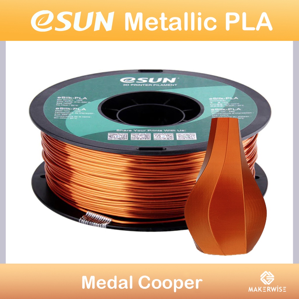 eSUN Silk PLA Filament 1KG 1.75mm Gold Silver Copper Metal eSILK FDM 3D ...