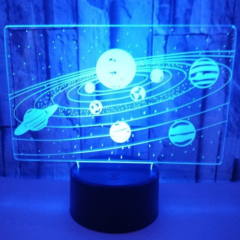 Solar System 3D Optical Illusion Lamp Universe Space Galaxy Night Light ...