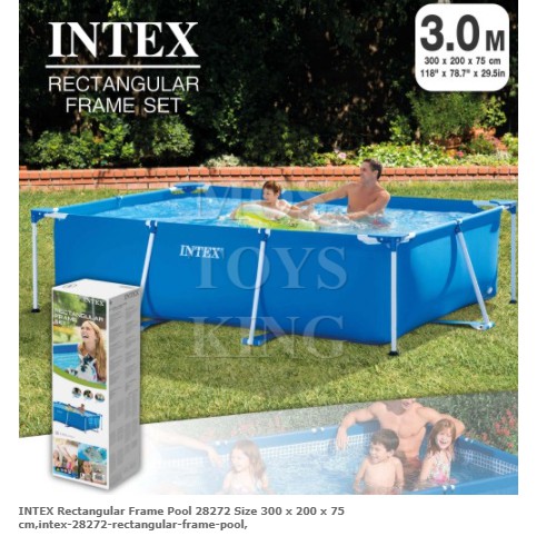[READY STOCK] INTEX Rectangular Frame Pool Swimming Pool #28272 3.0M ...