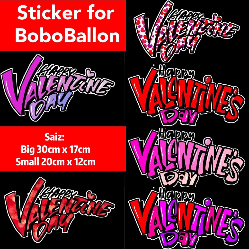 [READY STOCK] STICKER BOBO Happy Valentine/ I love you/Congratulation ...