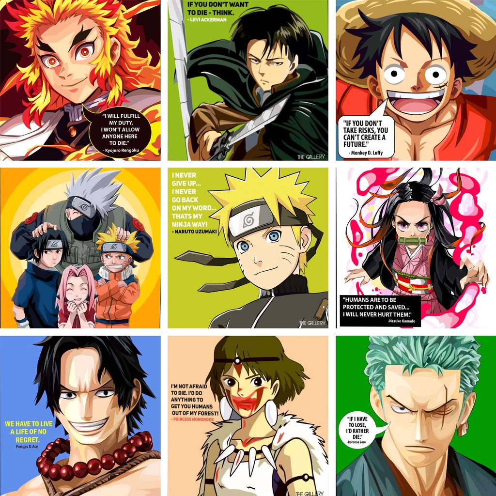 Fridge Magnet Anime Kyojuro, Ackerman, Luffy, Naruto, Nezuko, Portgas ...
