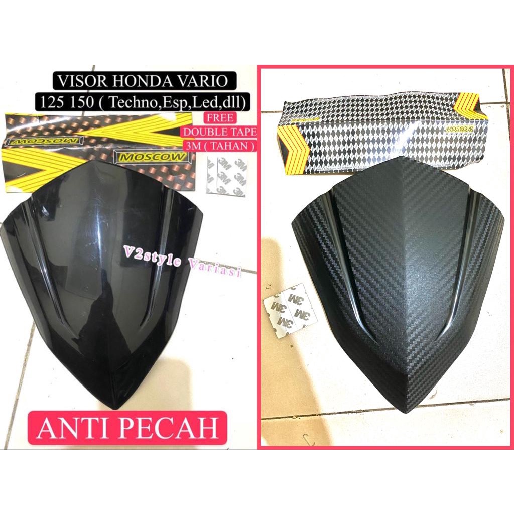 HITAM Visor HONDA ALL VARIO 125 150 ANTI-Shatter+DOUBLE TAPE 3M Strong ...