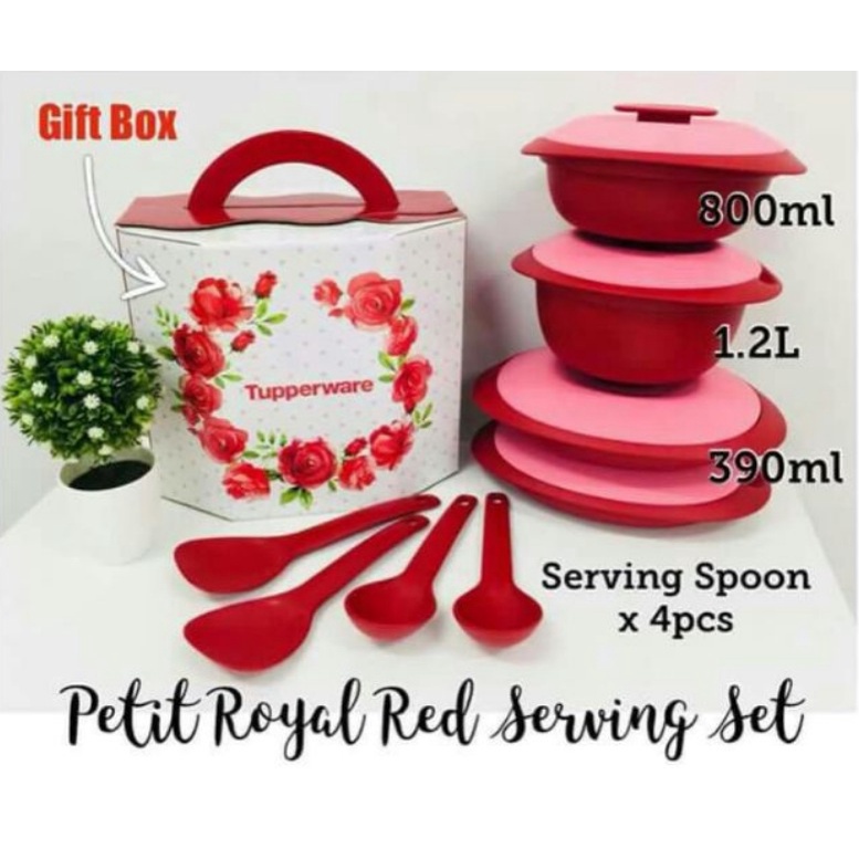 Tupperware Coral Blooms Round Server With Serving Spoon 1.6L | Shopee ...