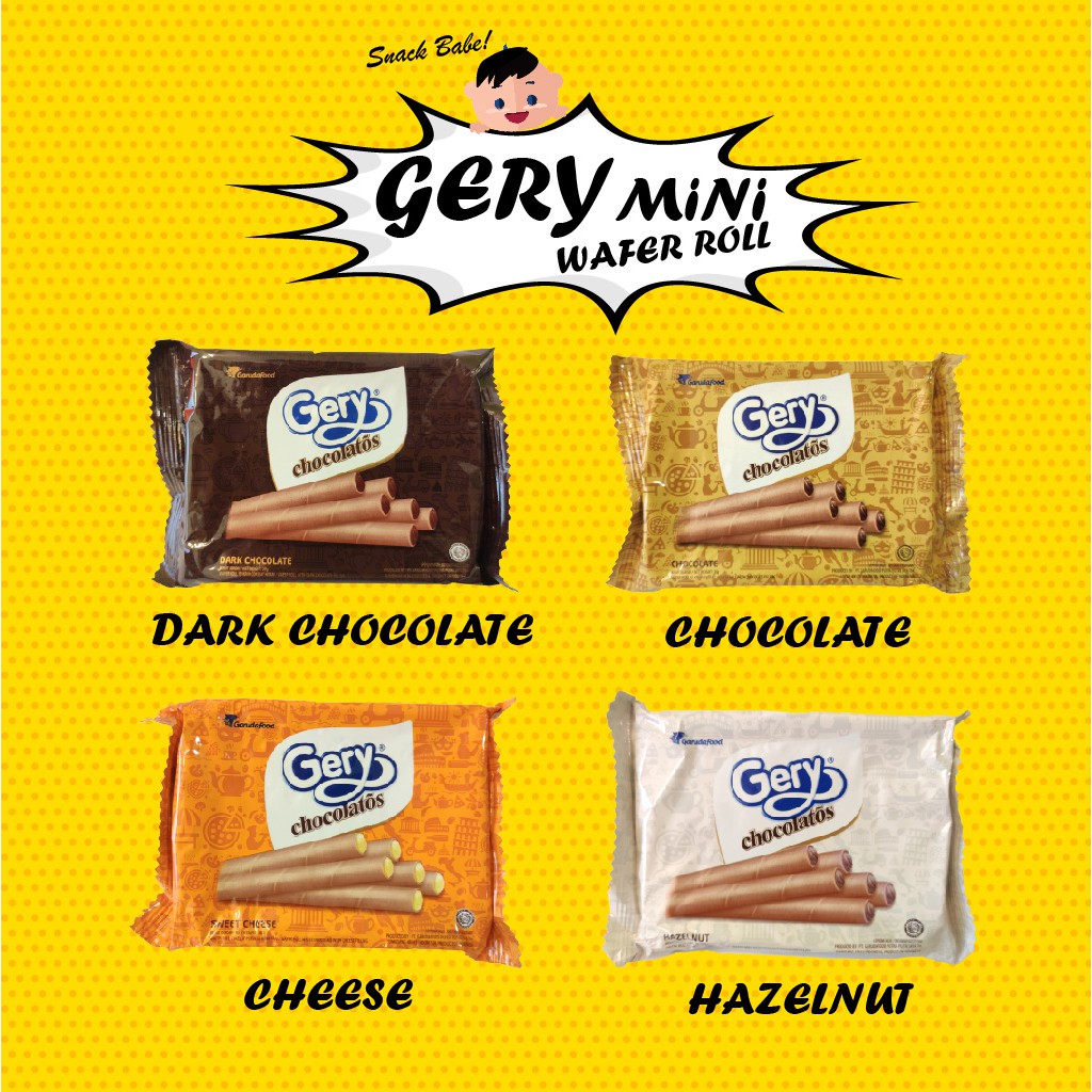 Gery Mini Wafer Roll - Cheese / Dark Chocolate / Chocolate / Hazelnut ...