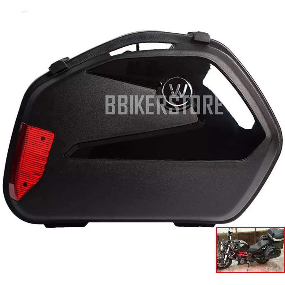 Motorcycle side box luggage with led and bracket universal V35N MT09 ...