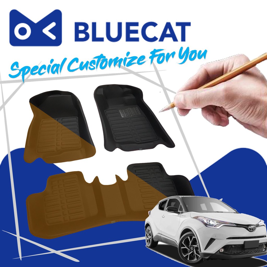 Bluecat 5D Toyota C-HR (2017-2022) Car Floor Mat / Leather Carpet ...