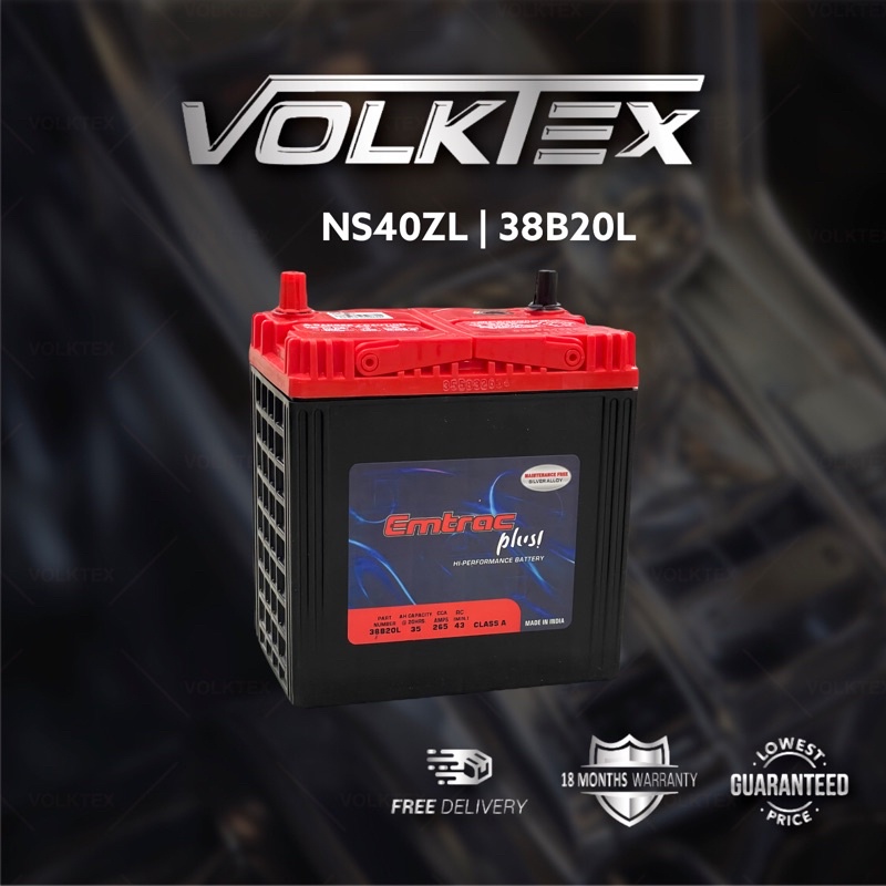 NS40ZL | 38B20L Battery NS40 EMTRAC Car Battery Myvi Battery Alza Bateri Kereta NS40 Bateri Myvi ...