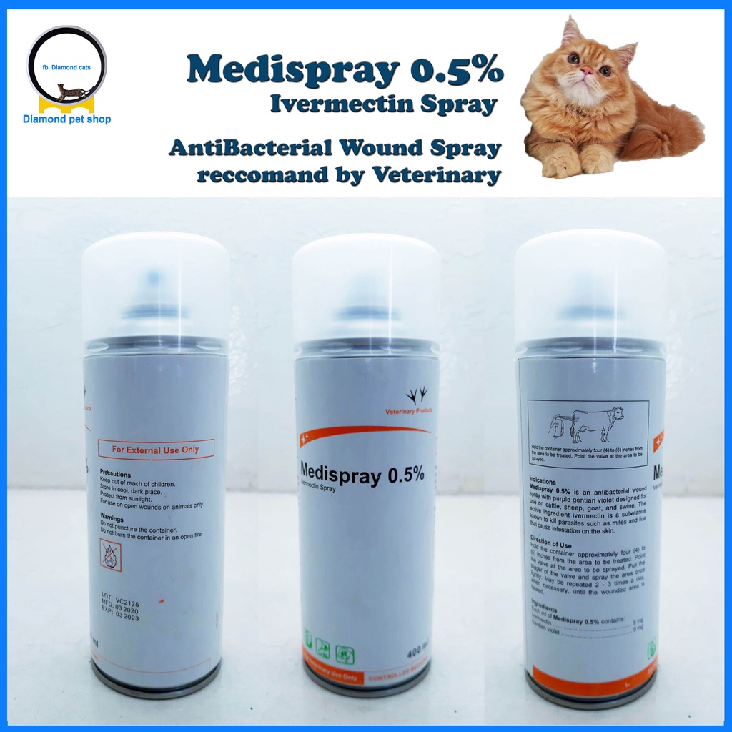 Medispray 0.5% 400ml untuk haiwan yang Luka sangat cepat dan antibiotik ...