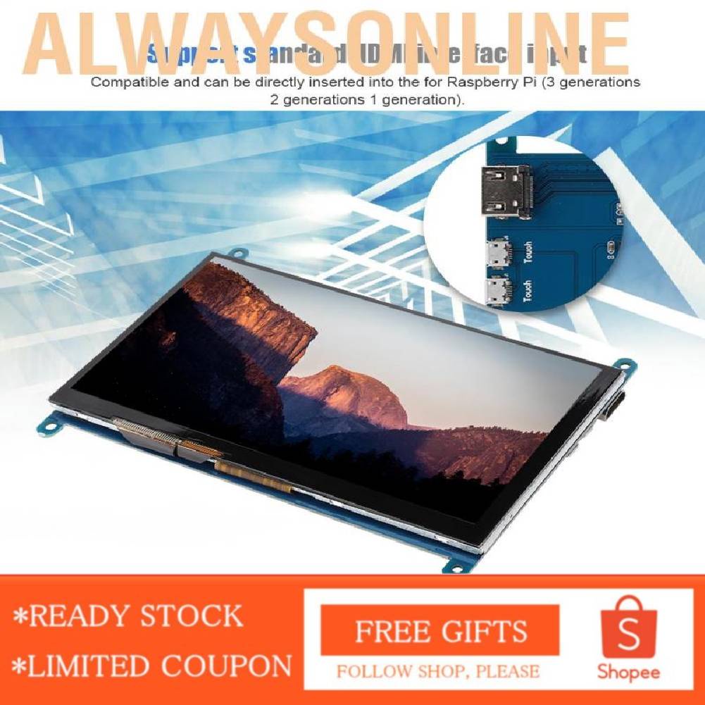 READY STOCK 7-Inch LCD HDMI 1024x600 Ultra HD Display Screen Capacitive ...