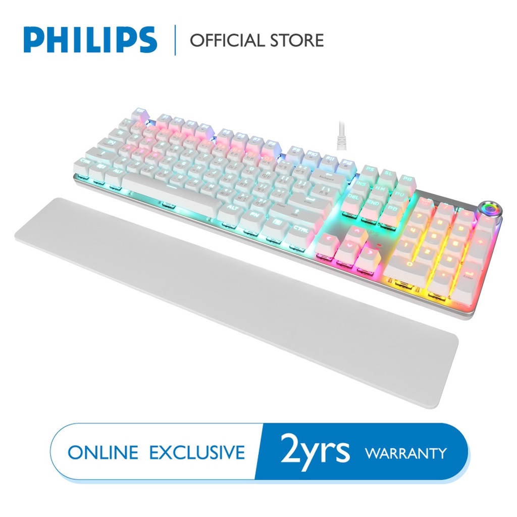 Philips RGB Gaming Keyboard SPK-8605 Mechanical Blue Switch | Shopee ...
