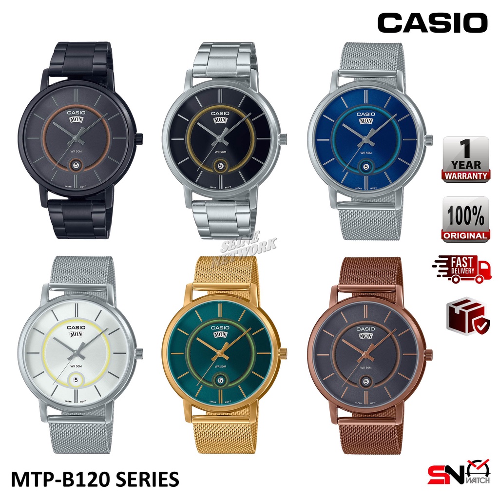 Casio MTP-B120B MTP-B120D MTP-B120GL MTP-B120M MTP-B120RL Day Date ...