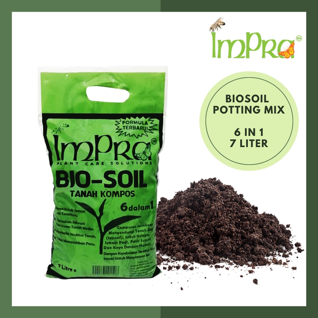 BioSoil 7L - Tanah Hitam Baja Campuran Organik Kompos Media Tanaman 6Dalam1 (Organic Potting Mix ...