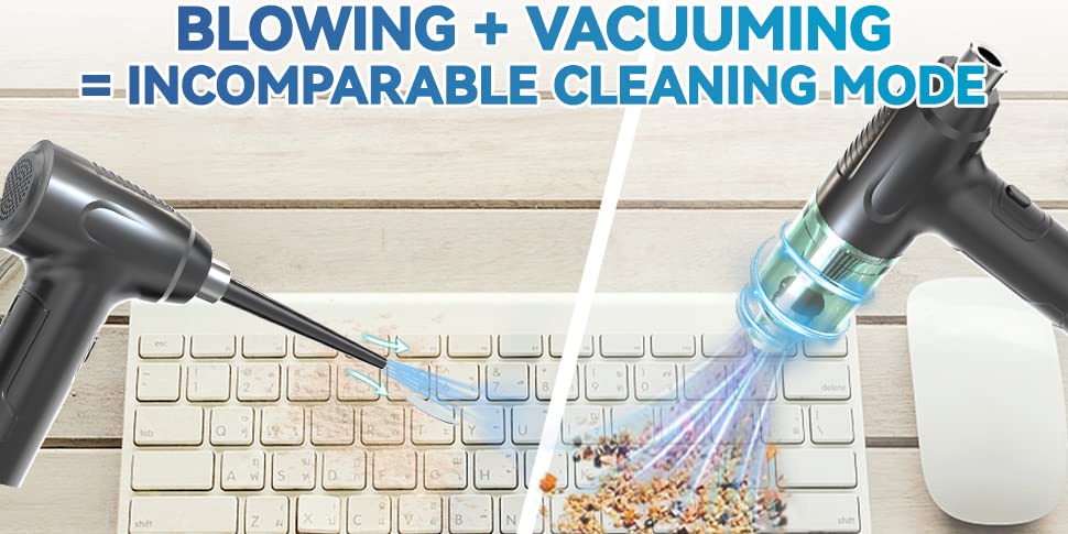 3 in 1 Cordless Vacuum Cleaner Rechargeable Air Duster Wireless Air ...