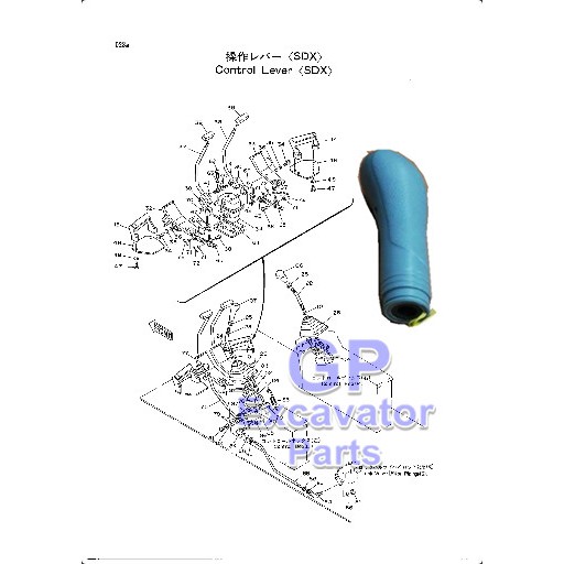 FOR HITACHI HYDRAULIC EXCAVATOR PILOT HANDLE / GRIP C/W BUTTON (4196694 ...