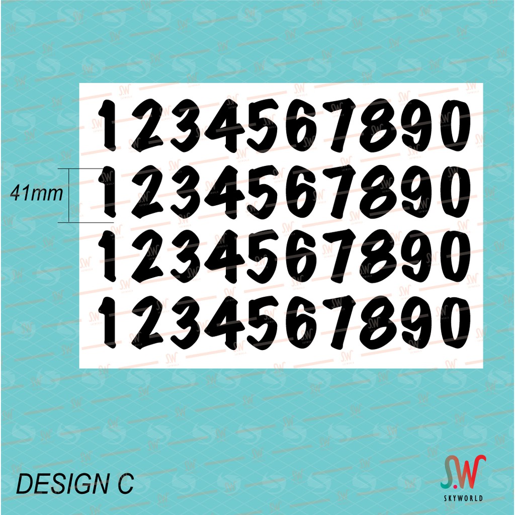 123 Numbers Balloons Sticker Black | Shopee Malaysia