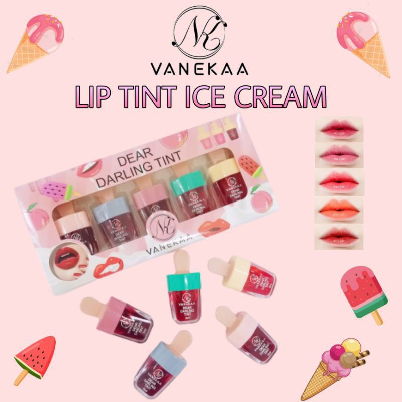 𝐑𝐄𝐀𝐃𝐘 𝐒𝐓𝐎𝐂𝐊 : VANEEKA LIPTINT ICE CREAM 5 PCS | Shopee Malaysia