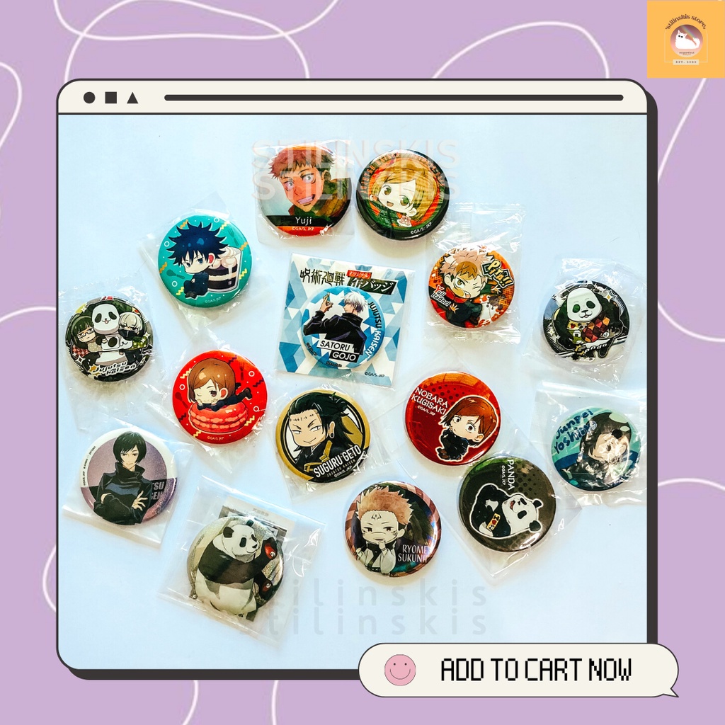 𝗥𝗘𝗔𝗗𝗬 𝗦𝗧𝗢𝗖𝗞 ☆ Jujutsu Kaisen JJK - Assorted Metal Can Badges | Shopee ...