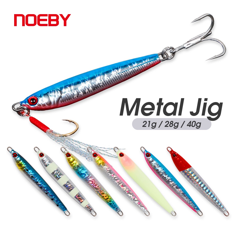 NOEBY 28/40g Luminous Metal Jig Fishing Accessories Sea Artificial Bait Lead Lure NBL1001N ...