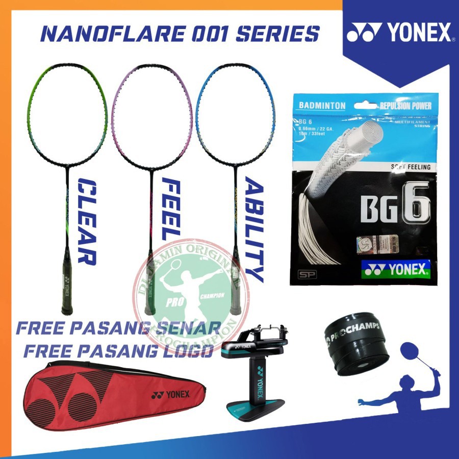 Original YONEX NANOFLARE 001 CLEAR / FEEL / ABILITY BADMINTON RACKET | Shopee Malaysia