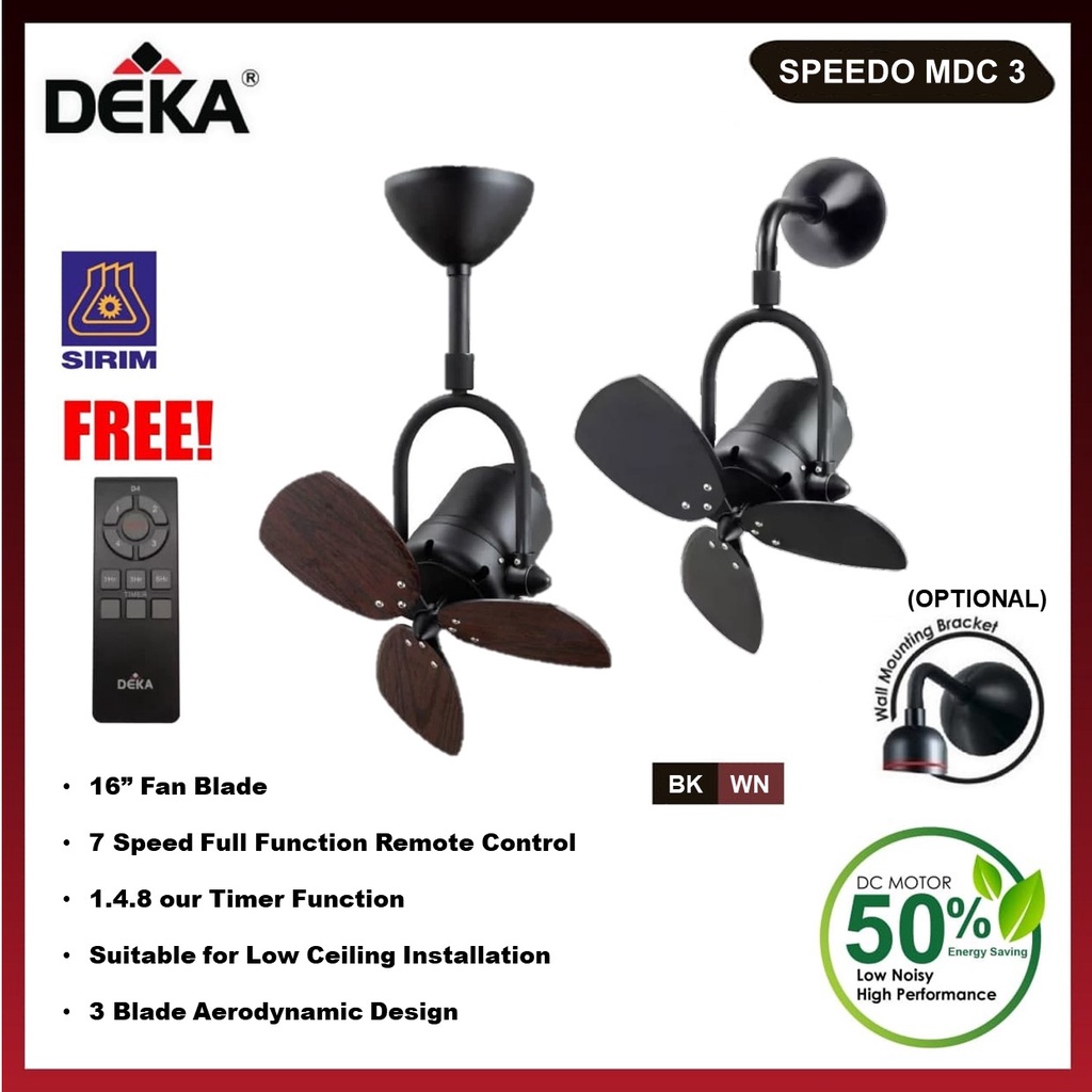 [Ready Stock] DEKA SPEEDO MDC 3 16" Ceiling Fan with Remote Control ...