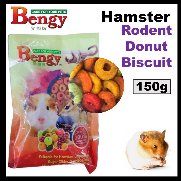 Bengy Hamster Rodent Donut Biscuit – 150g -Hamster Treat Rabbit Food ...