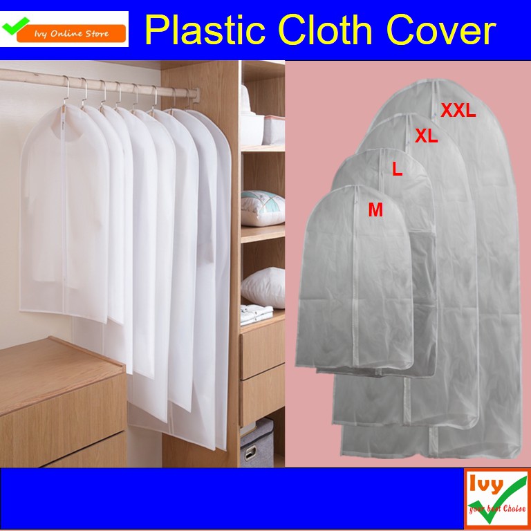 Clothes Dust Cover Half Clear Dress Suit Covers Garment Protection ...