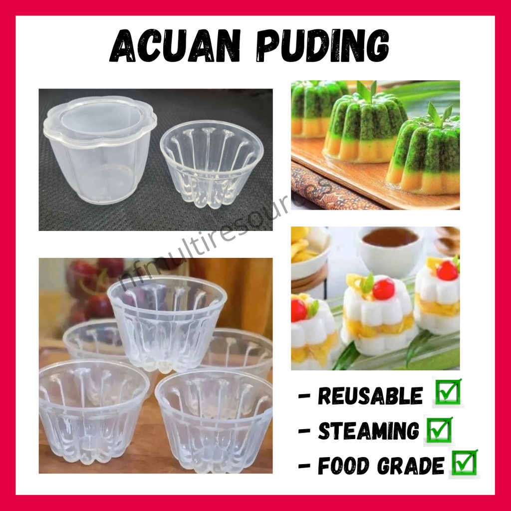 Acuan Puding Jelly Mould Pudding Cup Bekas Puding Agar Agar Plastik Flower Mold Indonesia Cup ...