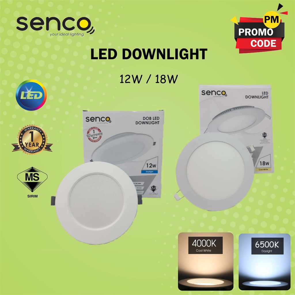 𝗦𝗘𝗡𝗖𝗢 𝗟𝗘𝗗 𝗗𝗢𝗪𝗡𝗟𝗜𝗚𝗛𝗧 𝟭𝟮𝗪 𝗥𝗘𝗖𝗘𝗦𝗦𝗘𝗗 𝗗𝗢𝗪𝗡 𝗟𝗜𝗚𝗛𝗧 [𝗦𝗜𝗥𝗜𝗠] | Shopee Malaysia