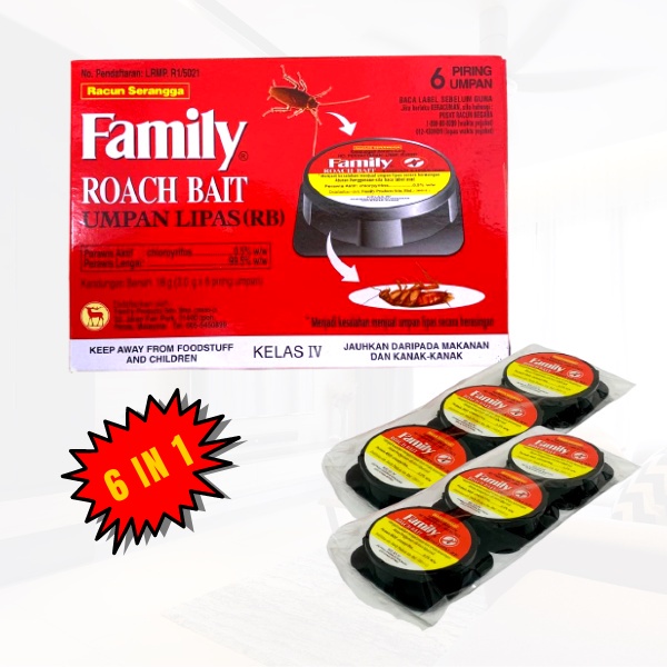 Family Roach Bait 6 x 3g (18g) Umpan Lipas(RB) 灭蟑螂器 Cockroach Killer Bait | Shopee Malaysia