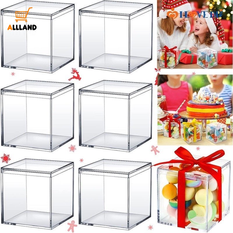 Mini Transparent Acrylic Boxes with Cover/ Square Plastic Gift Packing ...