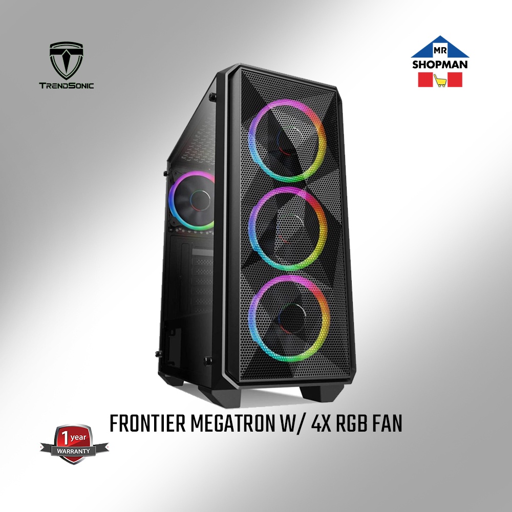 Trendsonic Frontier Megatron ATX Case w/ 4 RGB Fans | Shopee Malaysia
