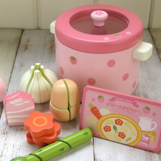 Kids Wooden Toy Pretend Play Kitchen Playset Japanese Hot Pot Stew Set ...