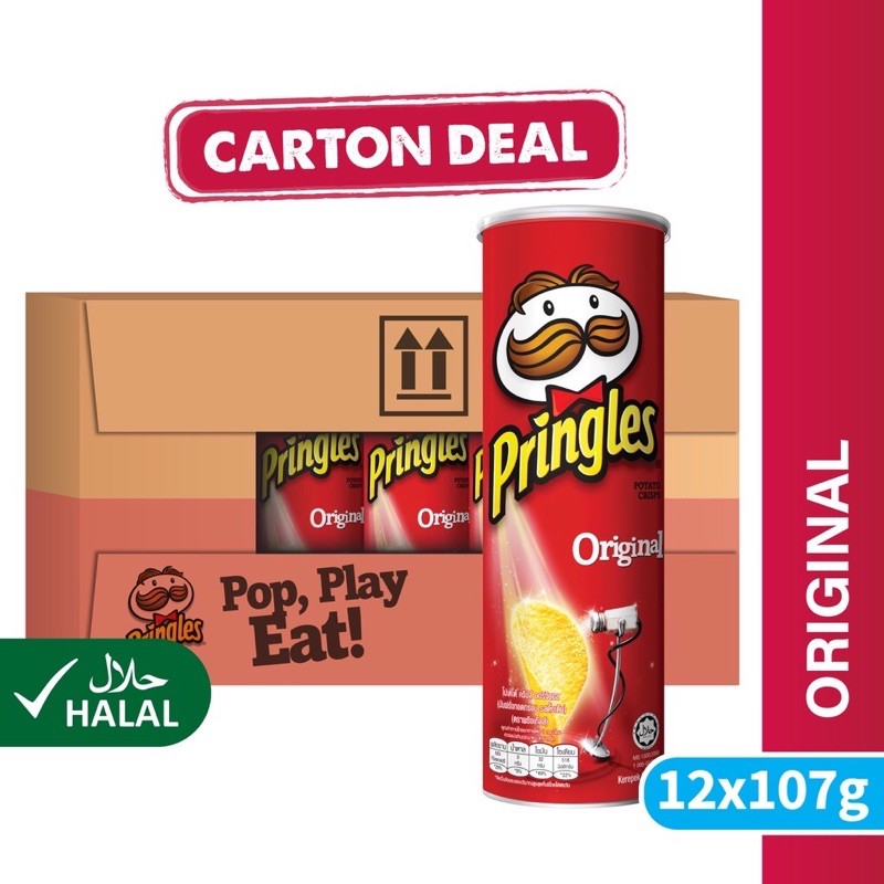 Pringles Potato Crisps - Original 1 Carton (107g x 12) | Shopee Malaysia
