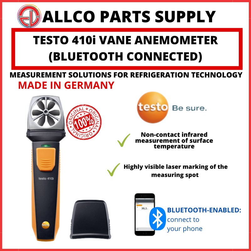TESTO 410i VANE AMEMOMETER (MEASURE AIR FLOW) | ALLCO PARTS SUPPLY ...