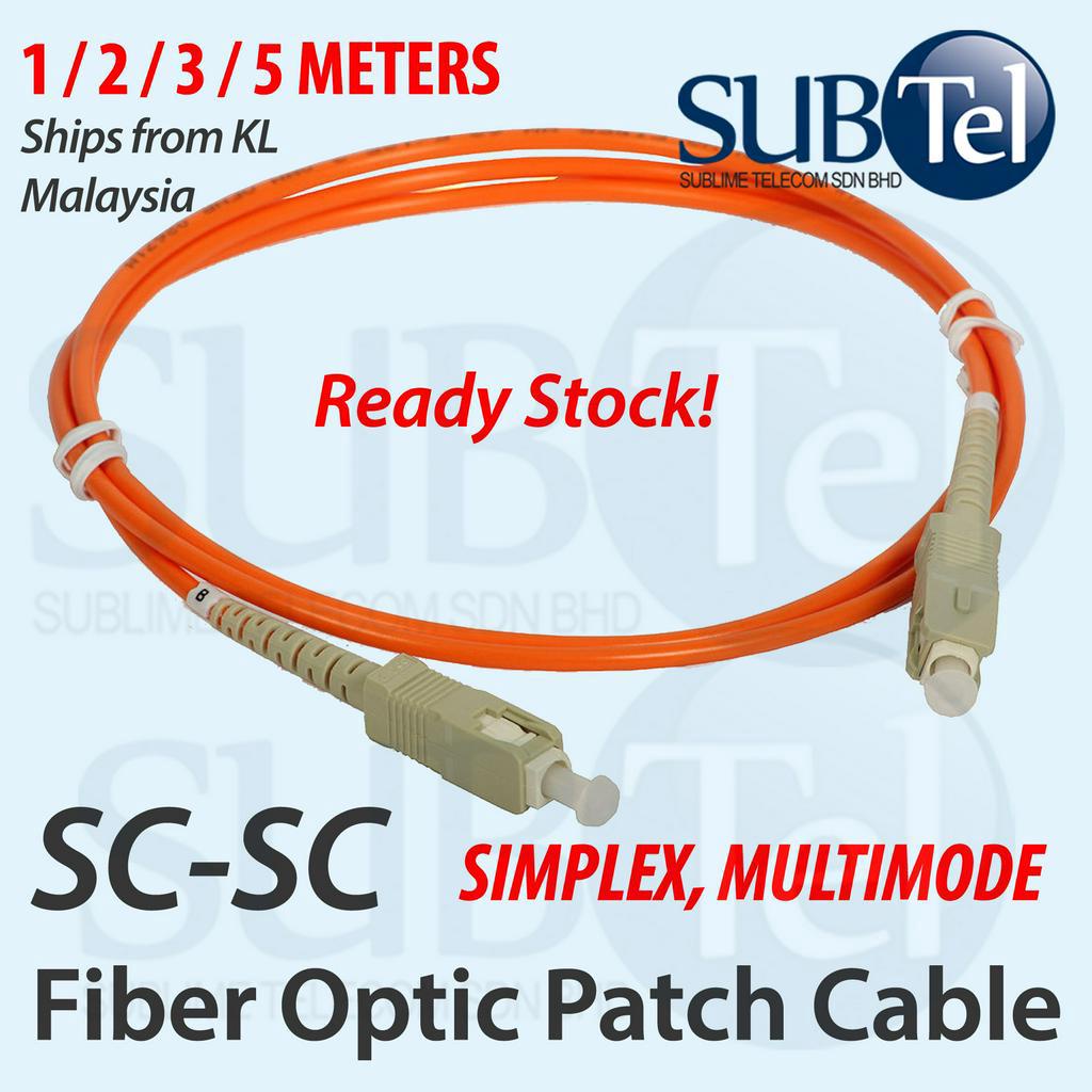 SC-SC Multi Mode Simplex Fiber Optic Patch Cord Cable OM2 50/125 MM SX ...
