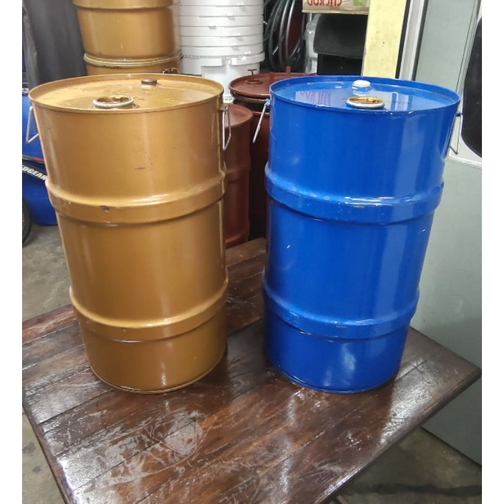 tong drum, tong besi bertangkai 60liter, tong secondhand tong terpakai ...