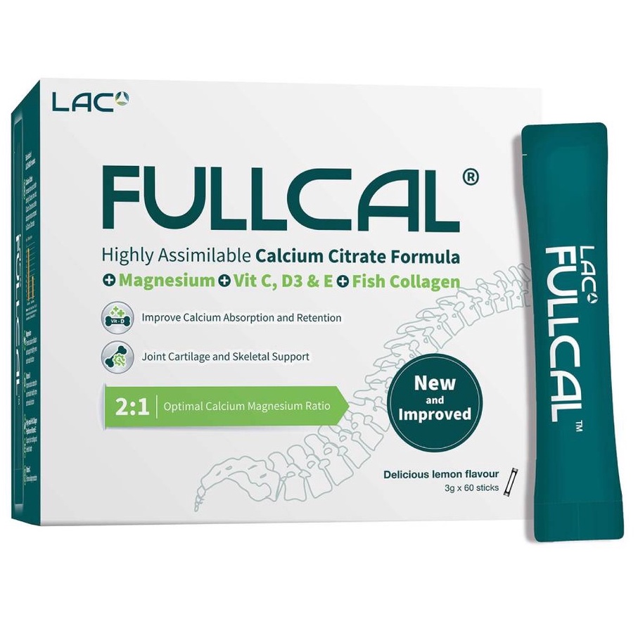 LAC FullCal (3g x 60 Sachets) Calcium Powder New Formula 3g Per Sachets ...
