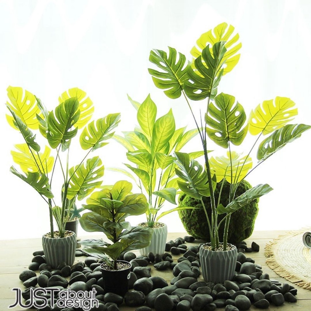 Pasu Bunga Tiruan Hiasan Plastik Artificial Potted Plant Fake Pot ...