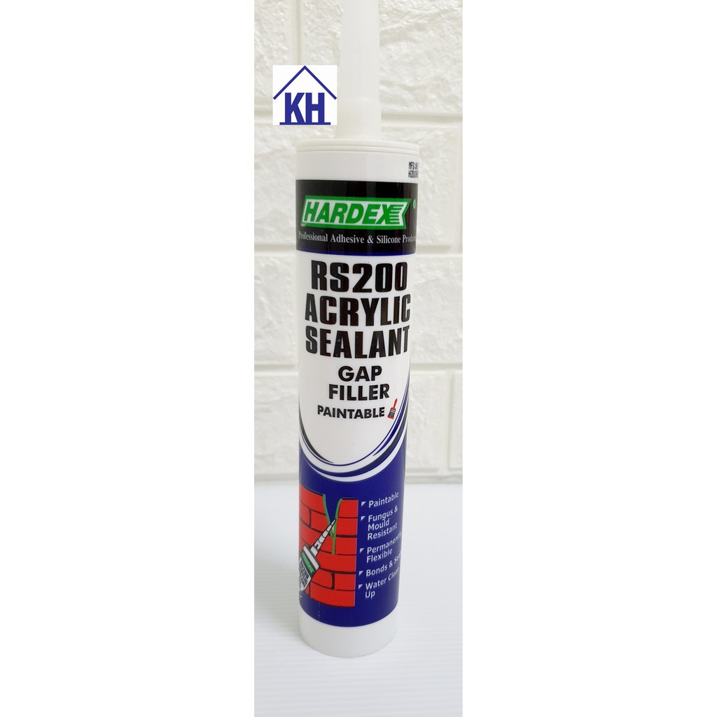 100% Original HARDEX RS200 Acrylic Sealant Gap Filler (Paintable) /Silicon Putih Boleh Cat ...