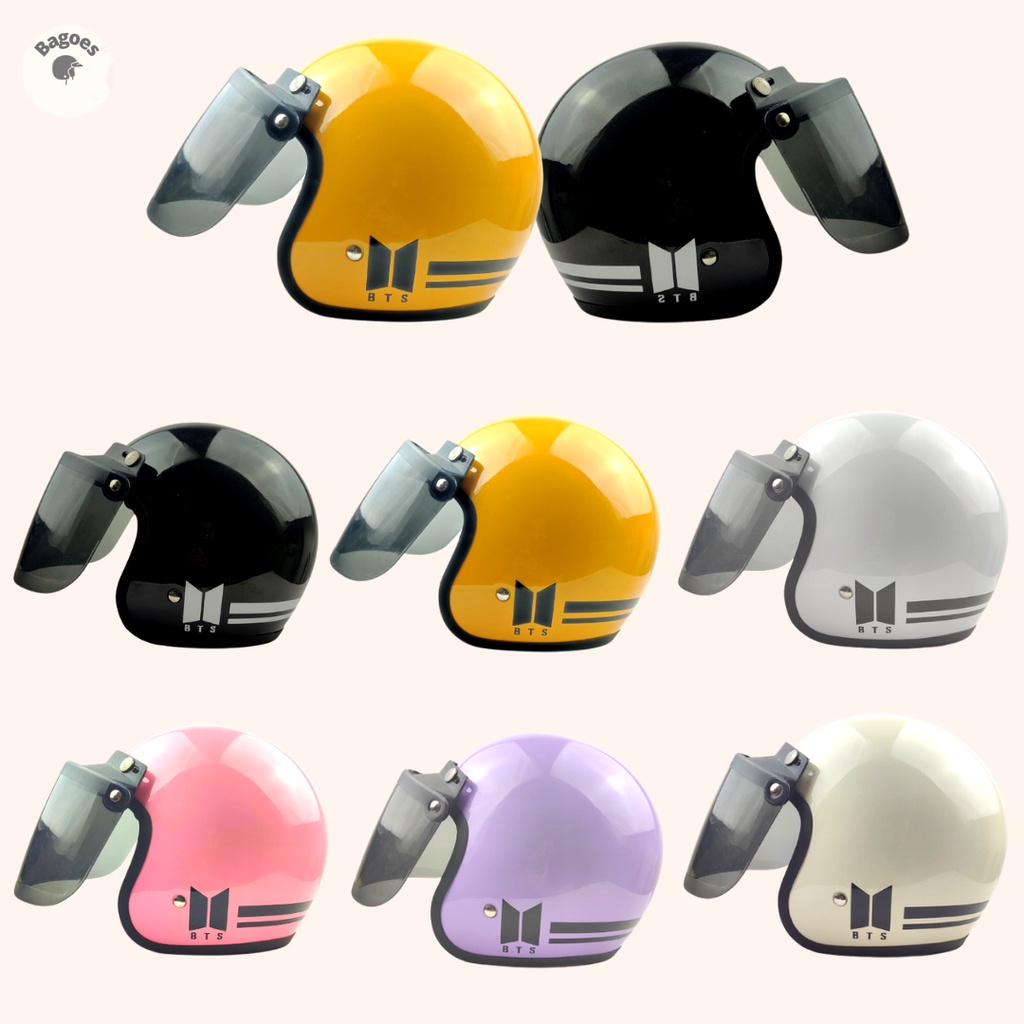 Bogo Retro Children's Helmet With BTS Motif full Neck SNI FREE Flat ...