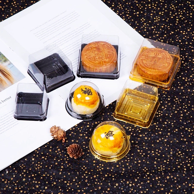 YT05/06/07 50set/pkt Dessert Mooncake Plastic Tray Box - 50g/80g/100g ...