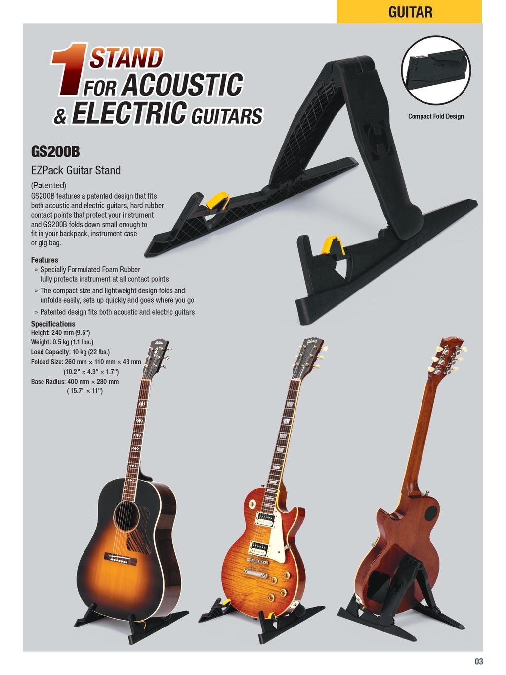 Hercules GS412B PLUS Stands AutoGrip Guitar Stand with Foldable ...