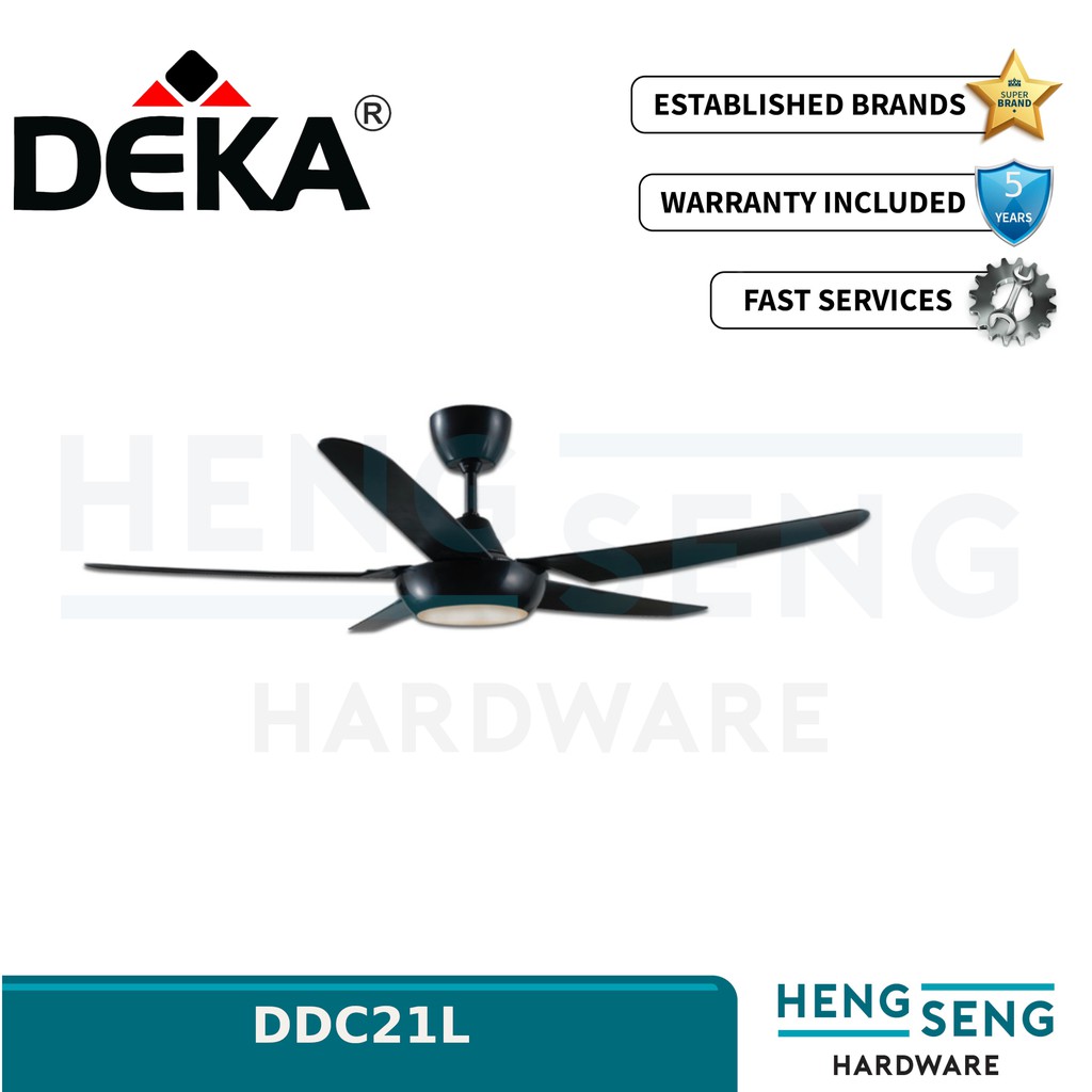 DEKA CEILING FAN DDC21L 56" WITH LED LIGHT [ 5 BLADE + REMOTE CONTROL ...