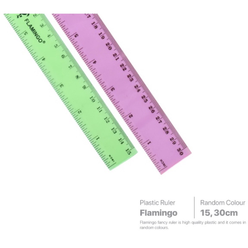 Flamingo Plastic Fancy Ruler 6” (Random Colour) | Shopee Malaysia