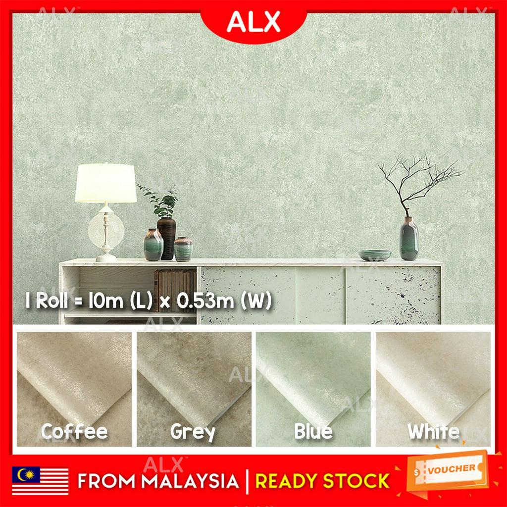ALX 10Mx0.53M 3D Wallpaper Modern Cement Stylish PVC Flocking ...
